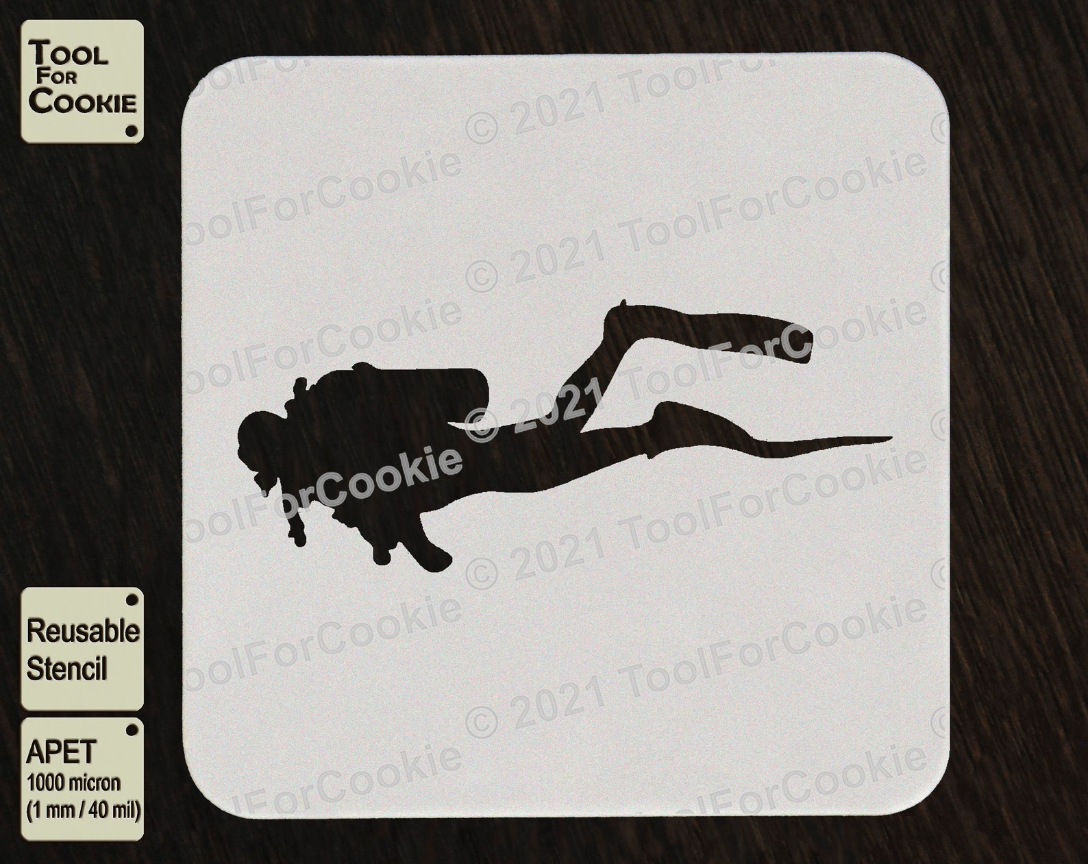 Diver Stencil Diving Stencil | Etsy