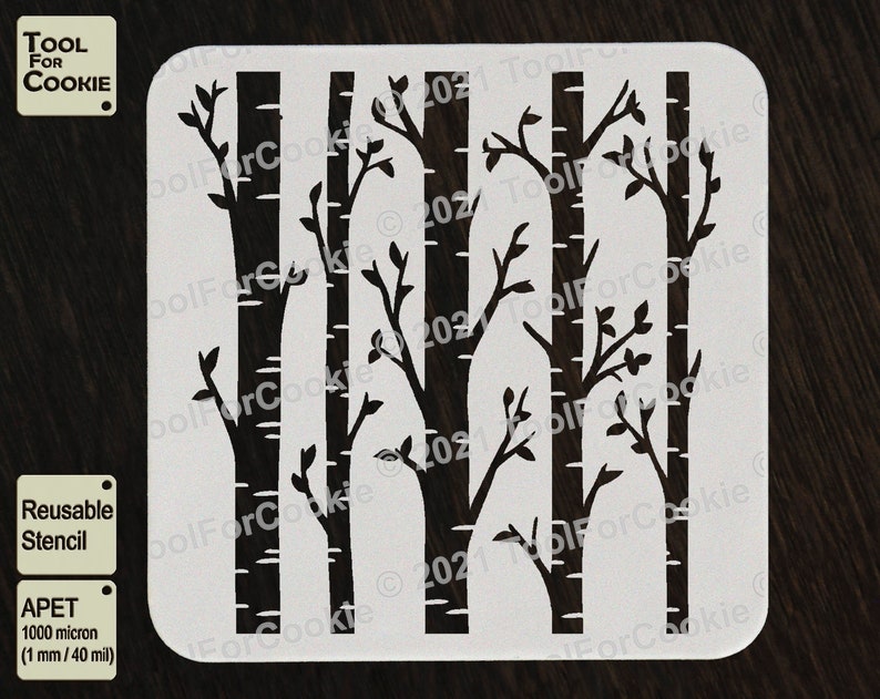 Birch Tree Stencil | Etsy