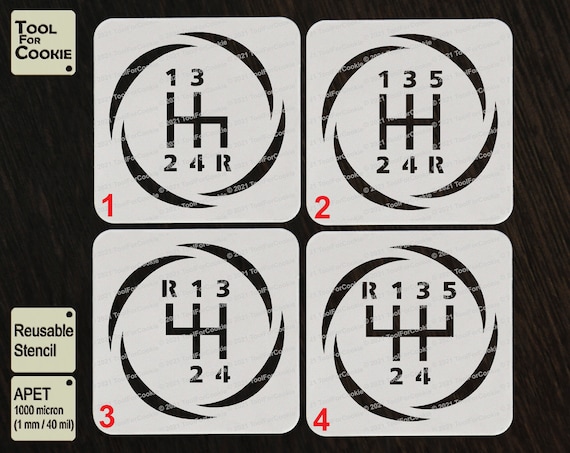 Gear Shifter Stencil | Etsy