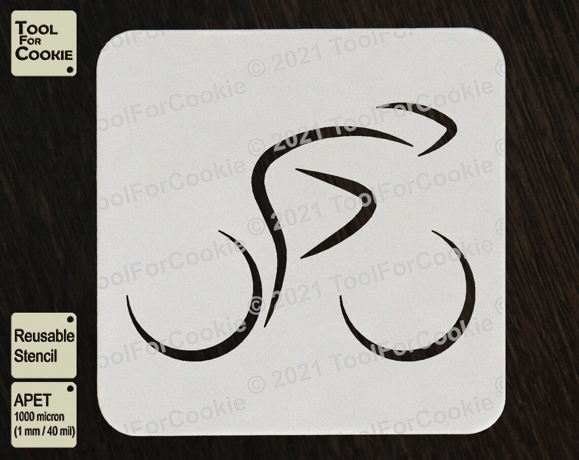 Cyclist Stencil Bike Stencil - Etsy