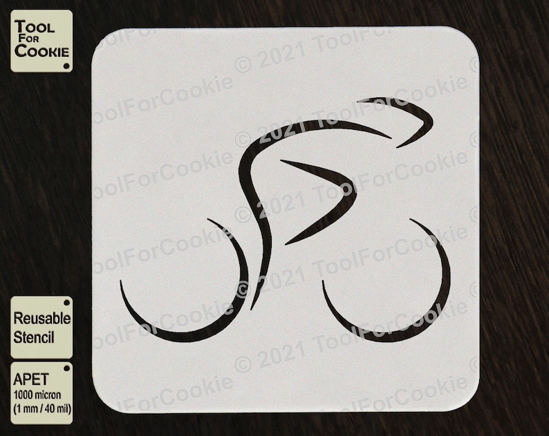Cyclist Stencil Bike Stencil - Etsy