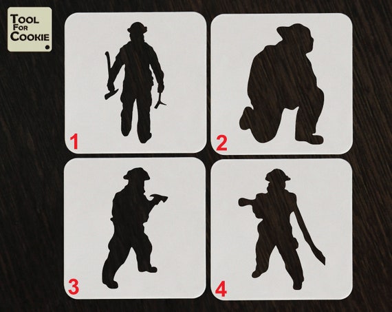 Firefighter stencil Custom Stencil | Etsy