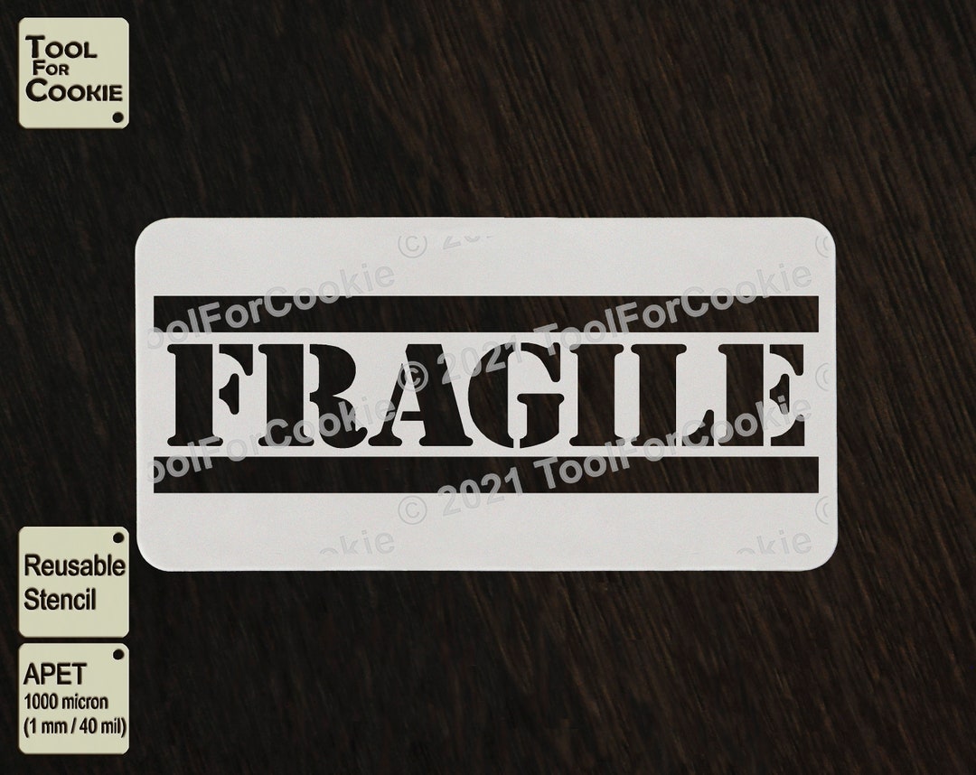 Fragile Stencil, Fragile Symbol, Packaging Stencil, Glass Symbol ...