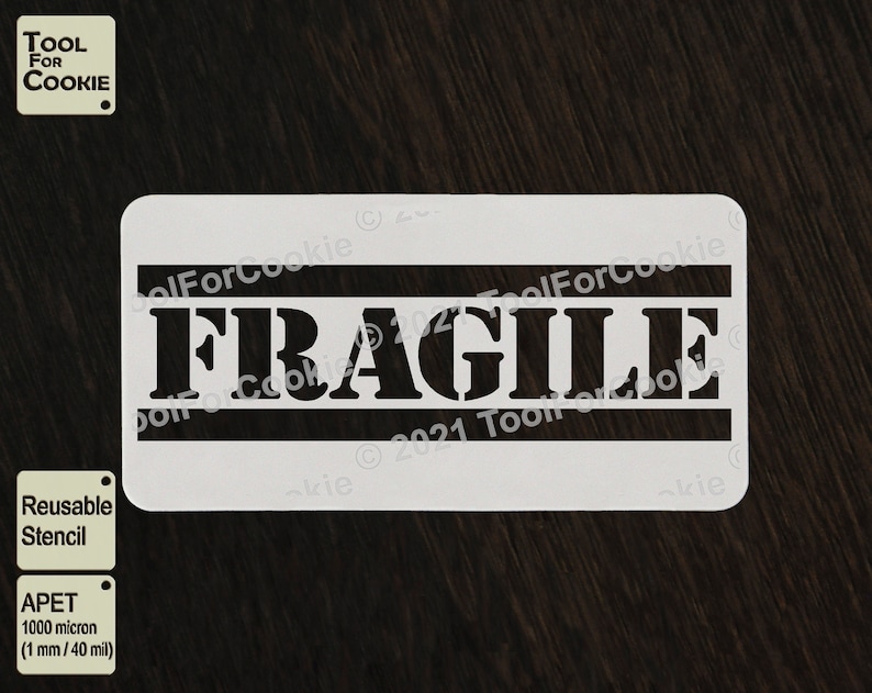 Fragile Stencil, Fragile Symbol, Packaging Stencil, Glass Symbol ...
