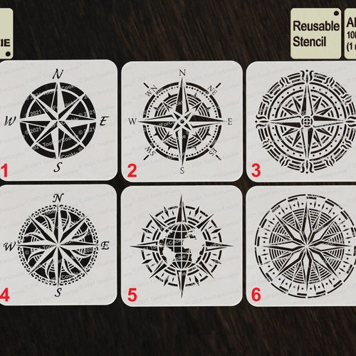 Compass Stencil - Etsy