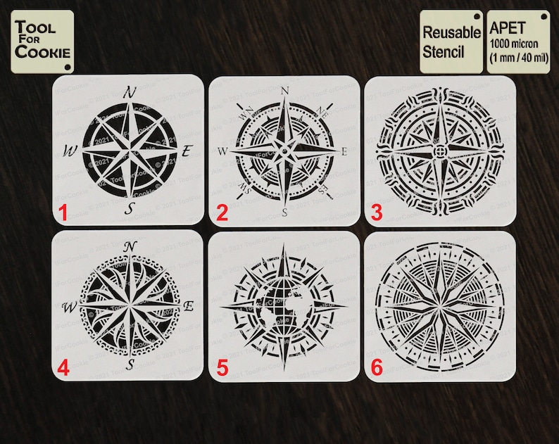 Compass Stencil | Etsy