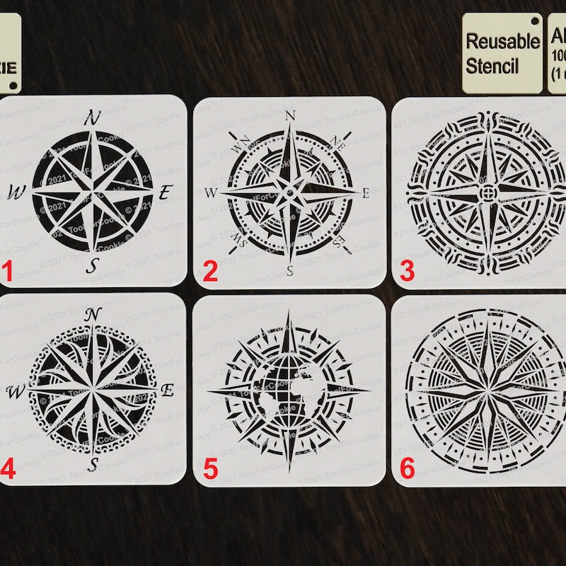 Compass Rose Stencil - Etsy