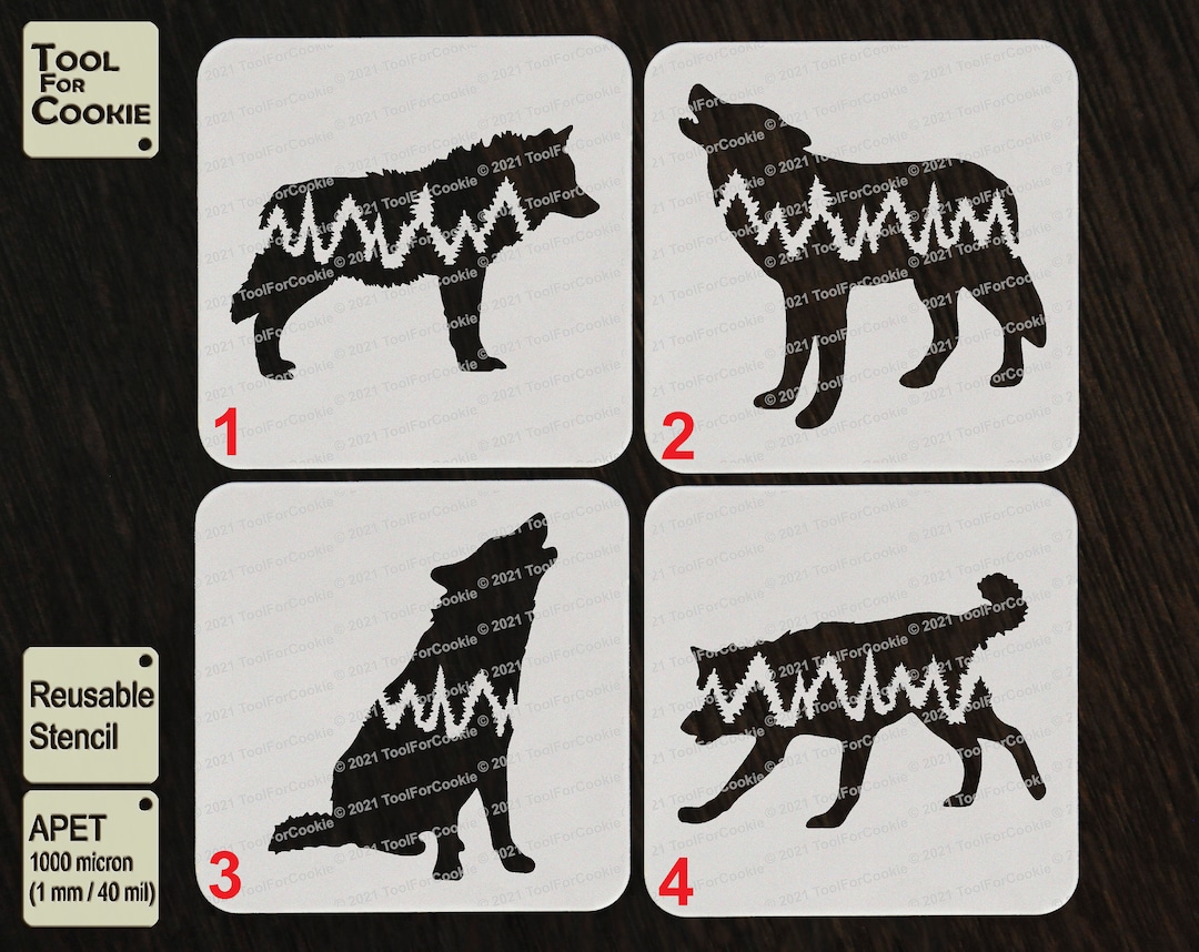 Forest Wolf Stencil - Etsy