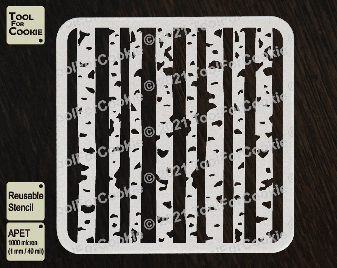 Birch Tree Stencil - Etsy