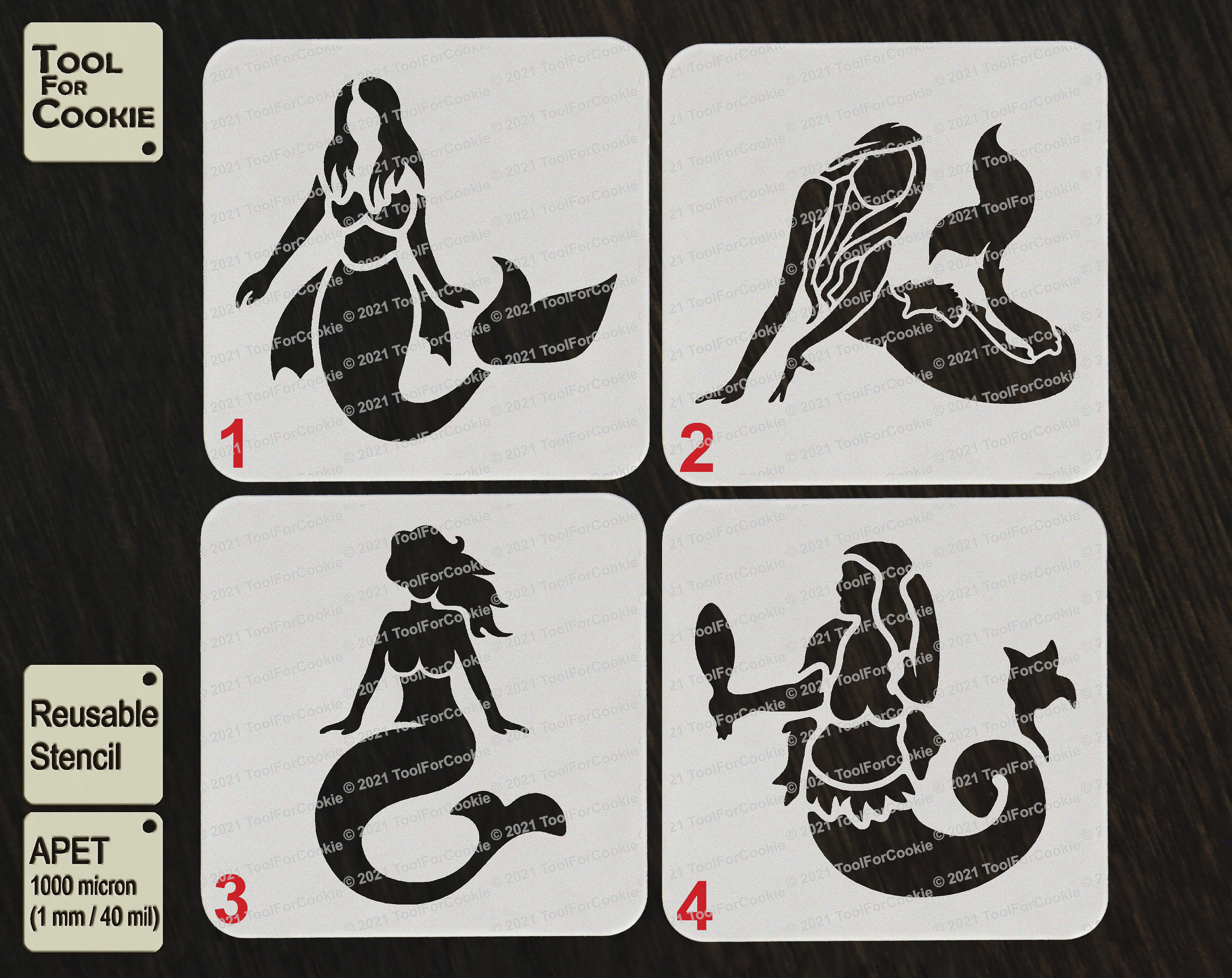 Mermaid Stencil Mermaid Template - Etsy