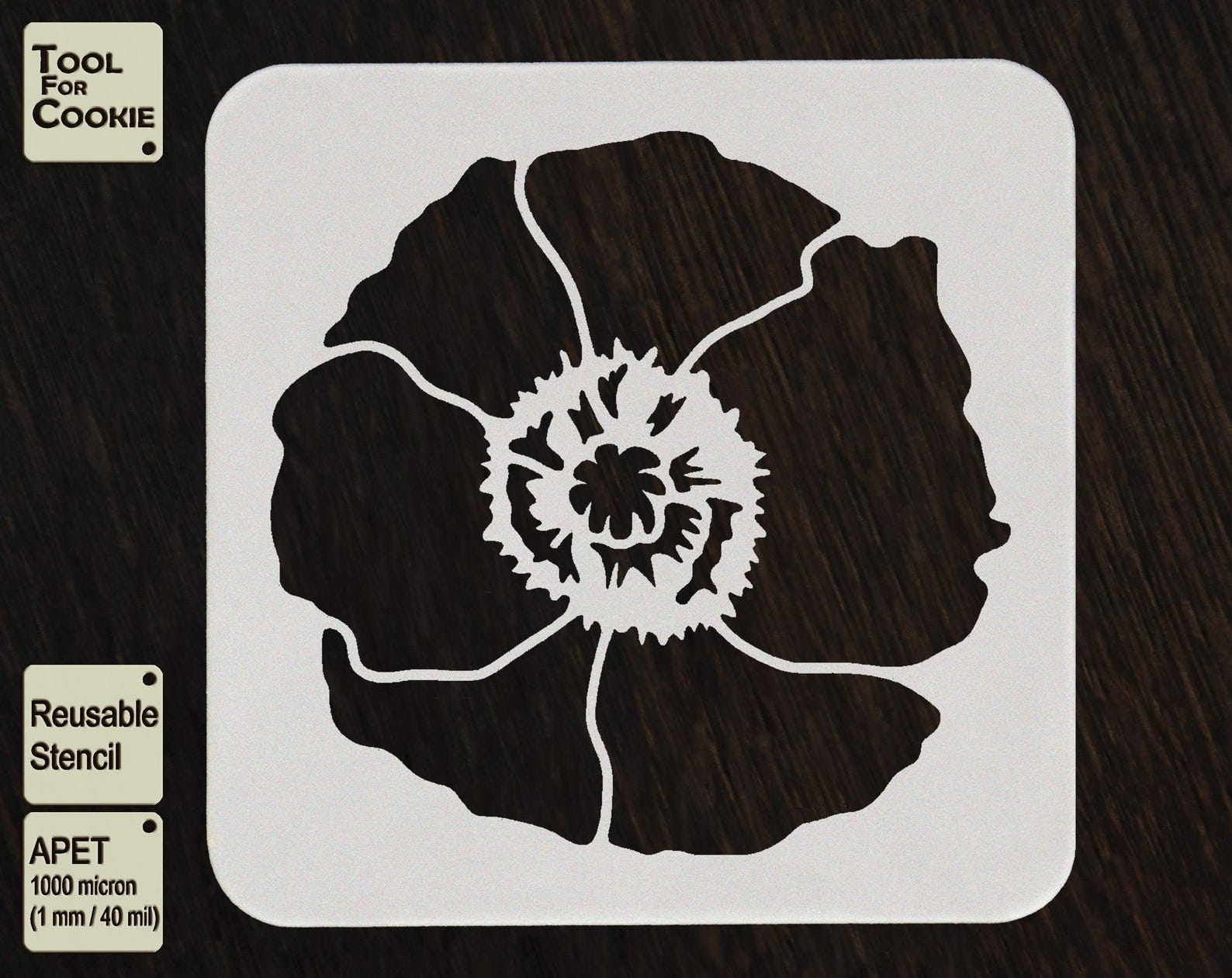 Poppy Flower Stencil, Flower Stencil, Custom Stencil - Etsy