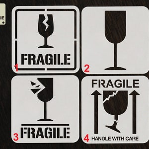 Fragile Stencil Fragile Symbol Packaging Stencil Glass | Etsy