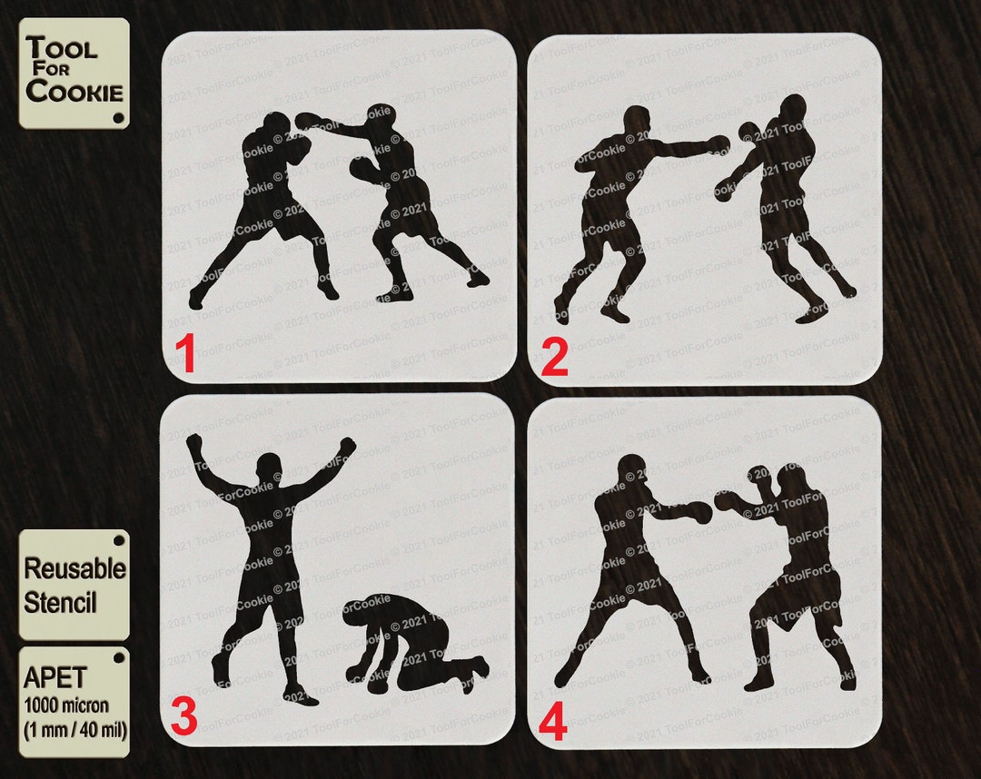 Boxing Player Stencil - Etsy