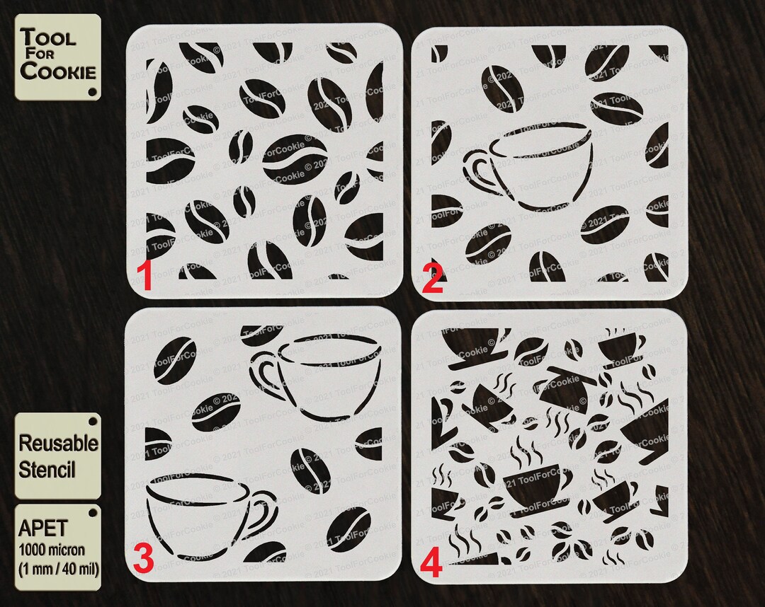 Coffee Beans Stencil - Etsy