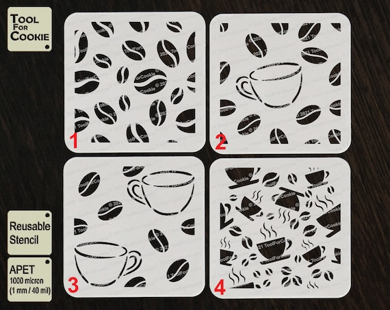 Coffee Beans Stencil | Etsy