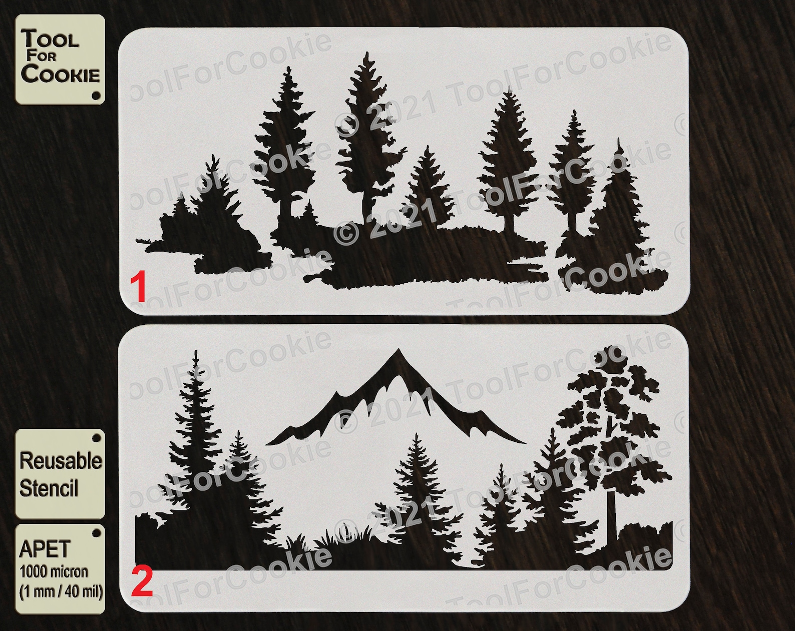 Mountains Stencil Tree Stencil Forest Stencil - Etsy