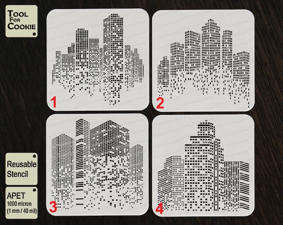 City Buildings Stencil Skyscraper Stencil | Etsy