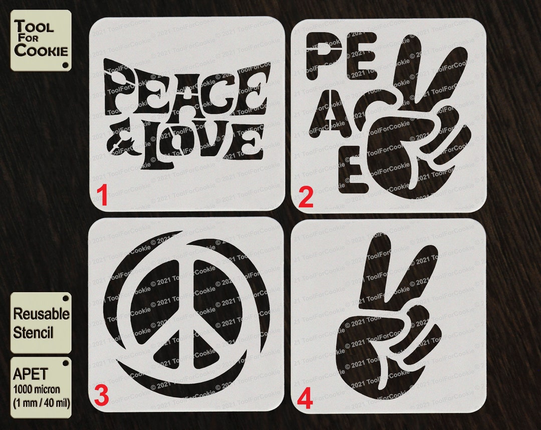 Peace Sign Stencil - Etsy