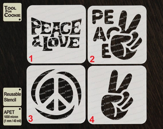 Peace Sign Stencil - Etsy