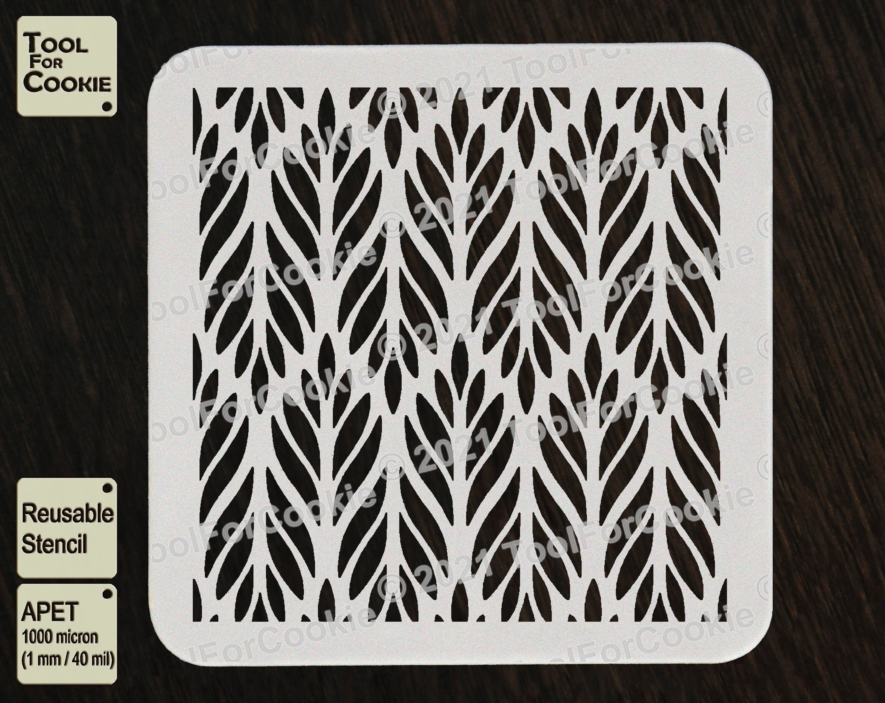 Decorative Leaves Pattern Stencil - Etsy