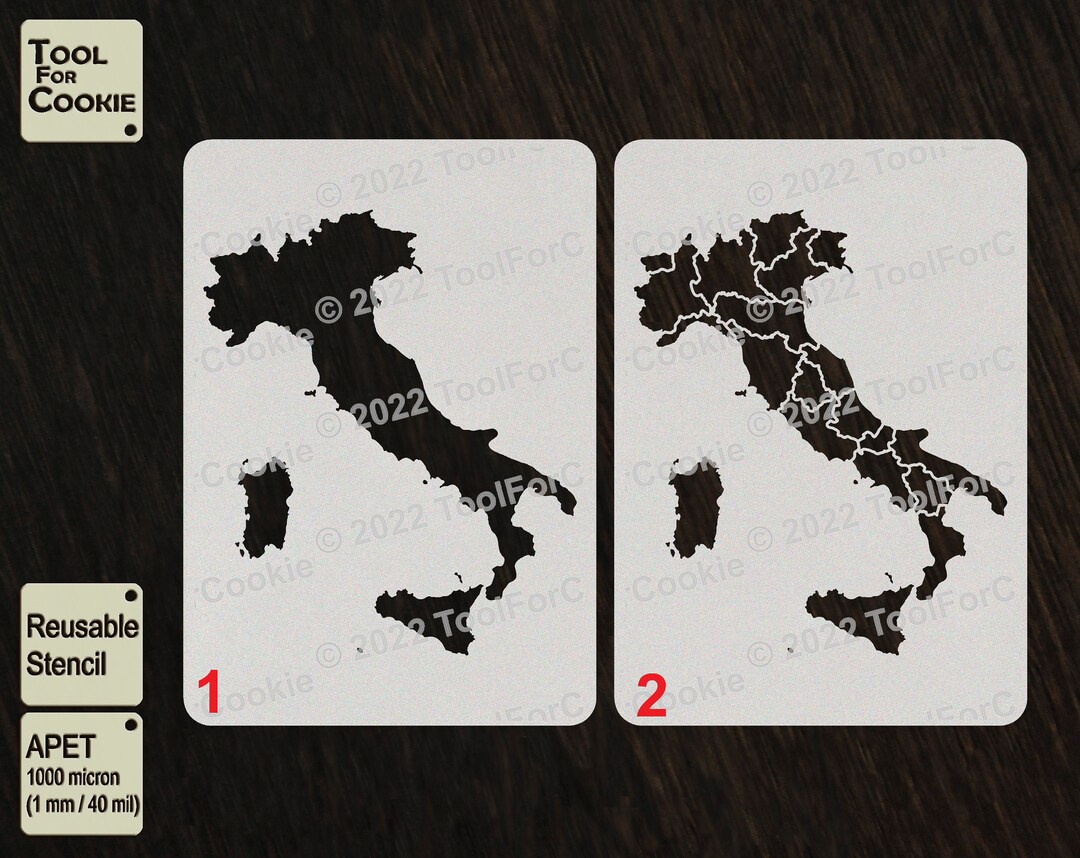 Italy Stencil, Italy Map Stencil - Etsy UK