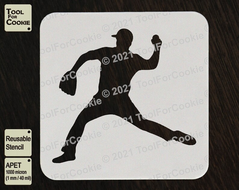 Baseball Stencil, Baseball Player Stencil - Etsy
