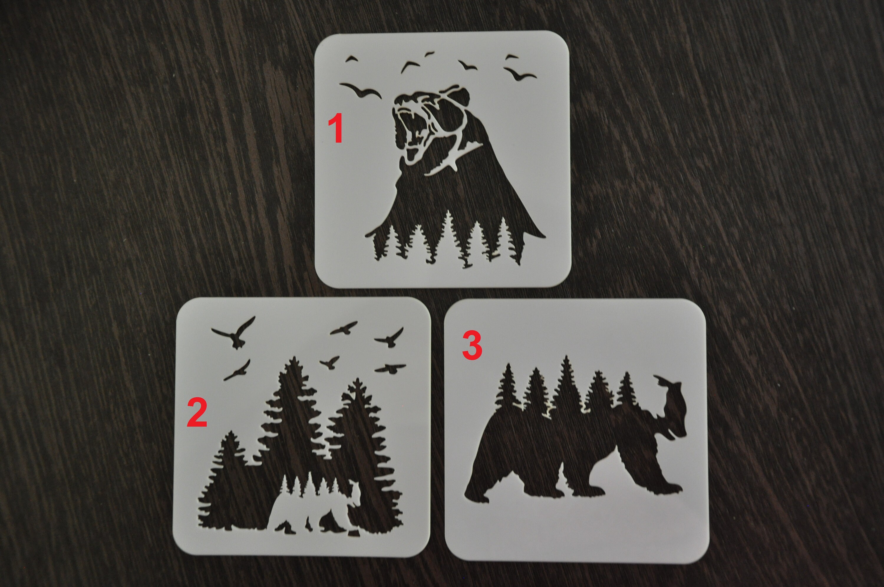 Forest Bear Stencil, Bear Stencil, Custom Stencil, Any Font, Any Design ...