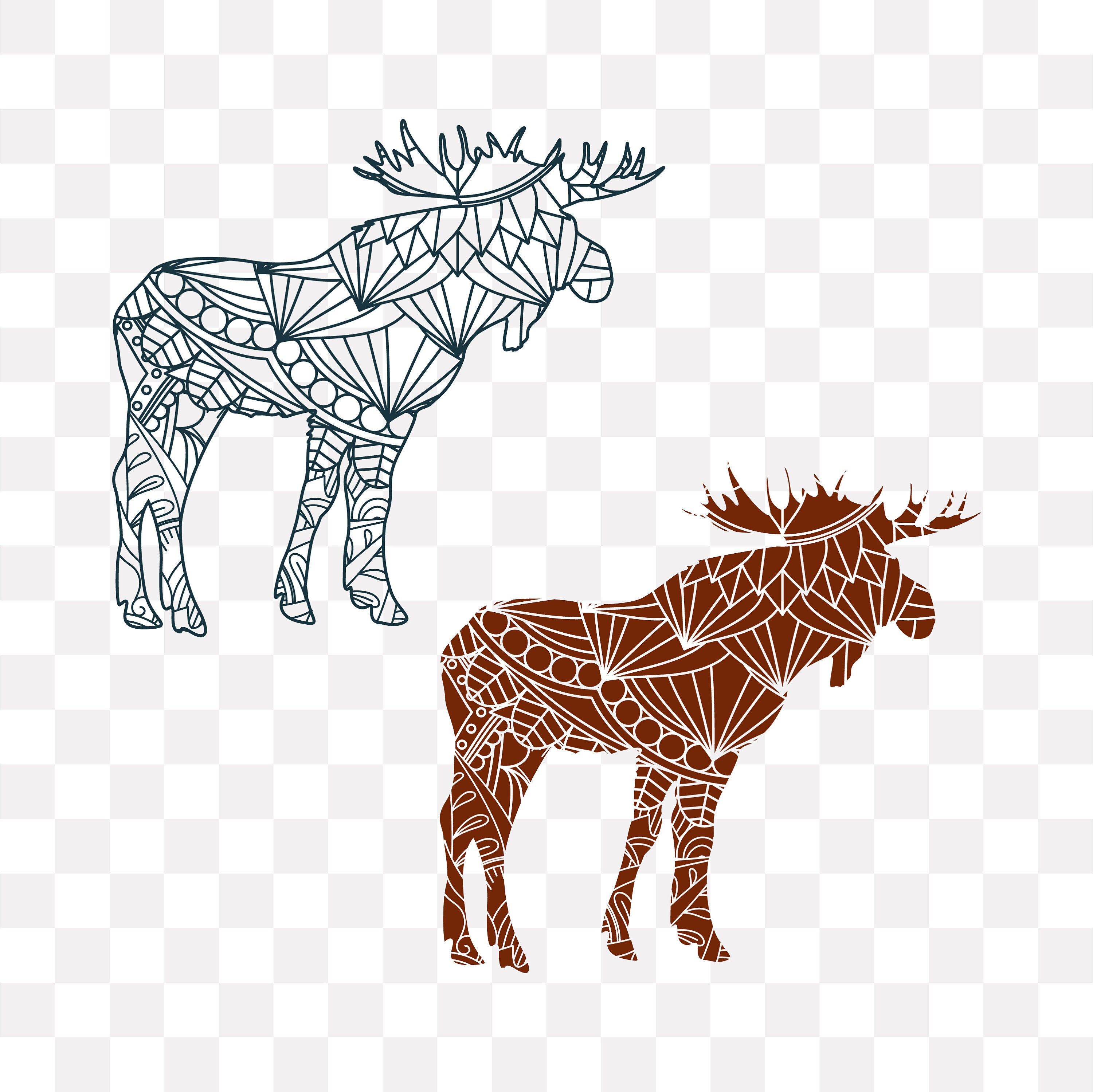 Moose SVG Bundle. Elk Moose Zentagle Mandala Style. Woodland - Etsy