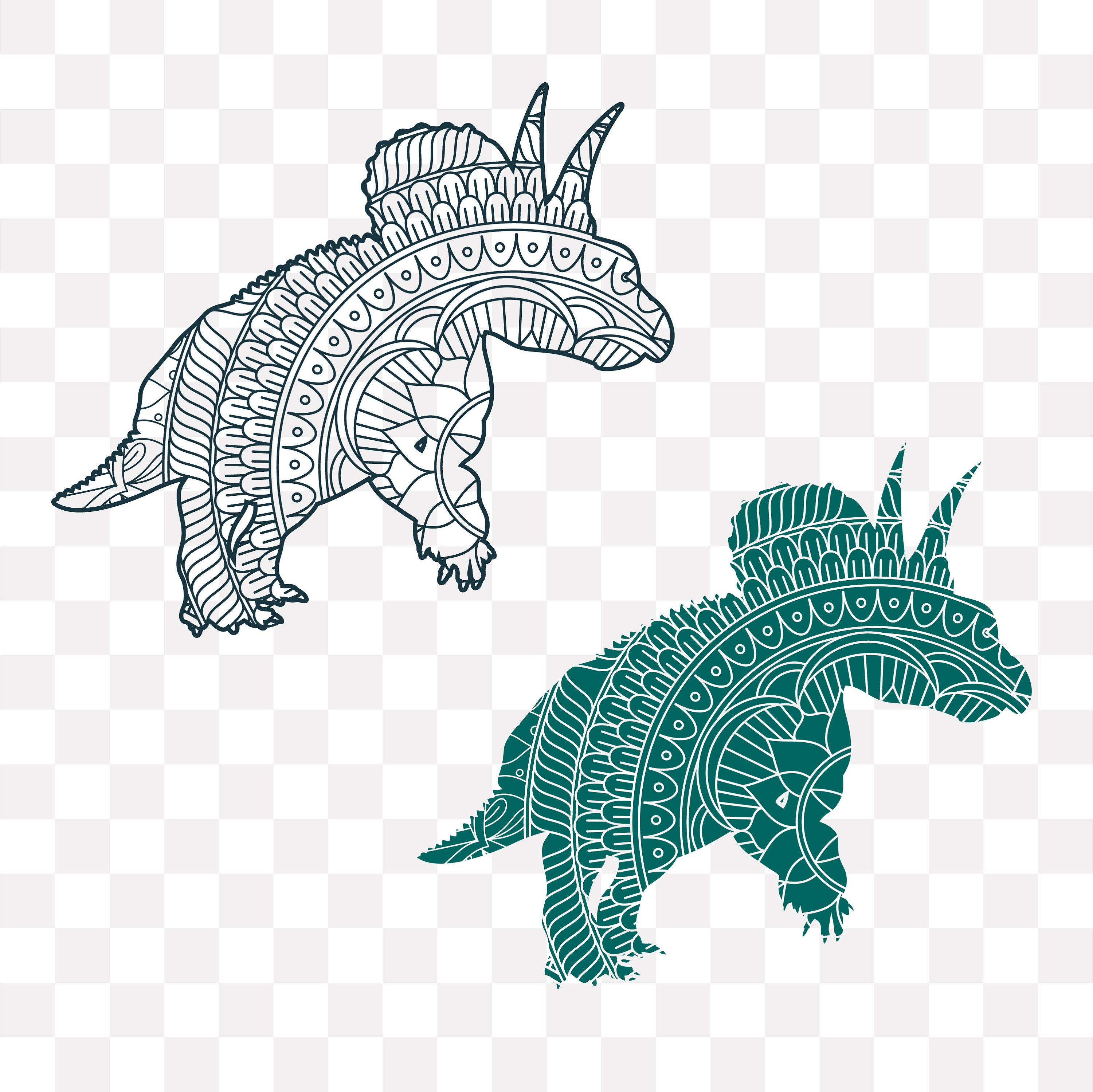 Dino Dinosaur SVG Bundle. Triceratops Tyrannosaurus - Etsy