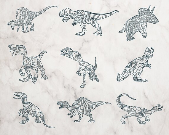 Dino Dinosaur SVG Bundle. Triceratops Tyrannosaurus - Etsy