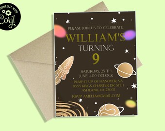 NASA Astronaut Birthday Invitation - Etsy