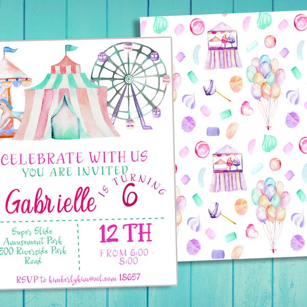 Carousel Theme Birthday Invitation - Etsy