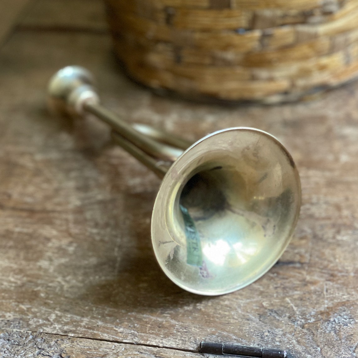 Vintage Silvestri Brass Horn Bugle Shaped Taper Candlestick With ...