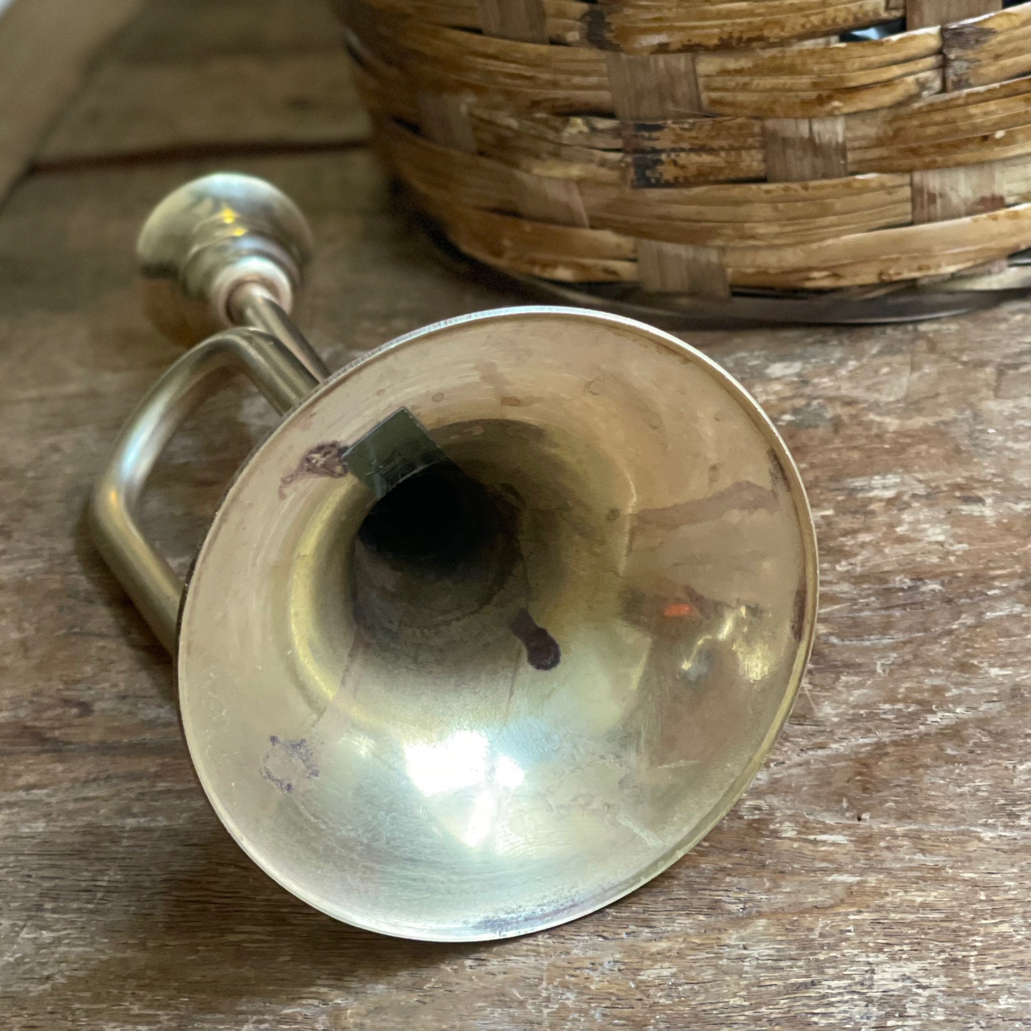 Vintage Silvestri Brass Horn Bugle Shaped Taper Candlestick With ...