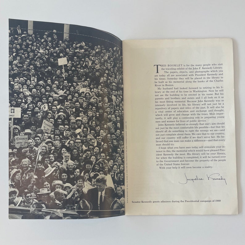 1964 Catalog John F. Kennedy Library Exhibit Brochure Program - Etsy