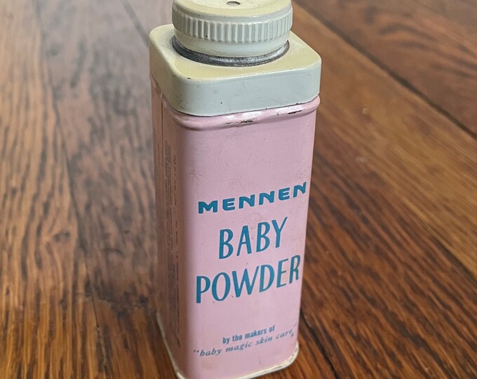 1950s Mennen Baby Powder Vintage Pink Tin Advertising Skin Care Display ...