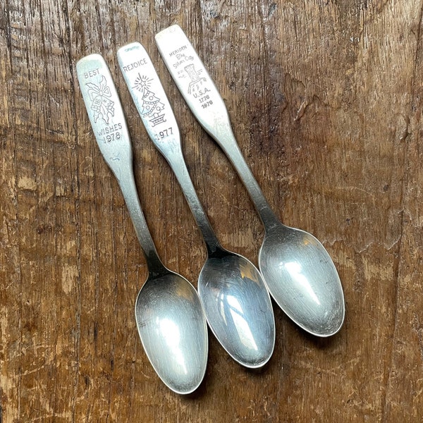 SEVEN 7 Teaspoons 1964 Wm Rogers Camelot Melody Vintage Silver Plate ...