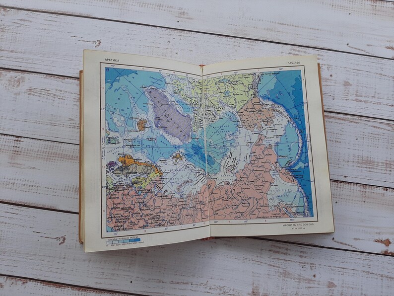 Vintage Atlas of the World - Old Soviet World Map Europe, America ...