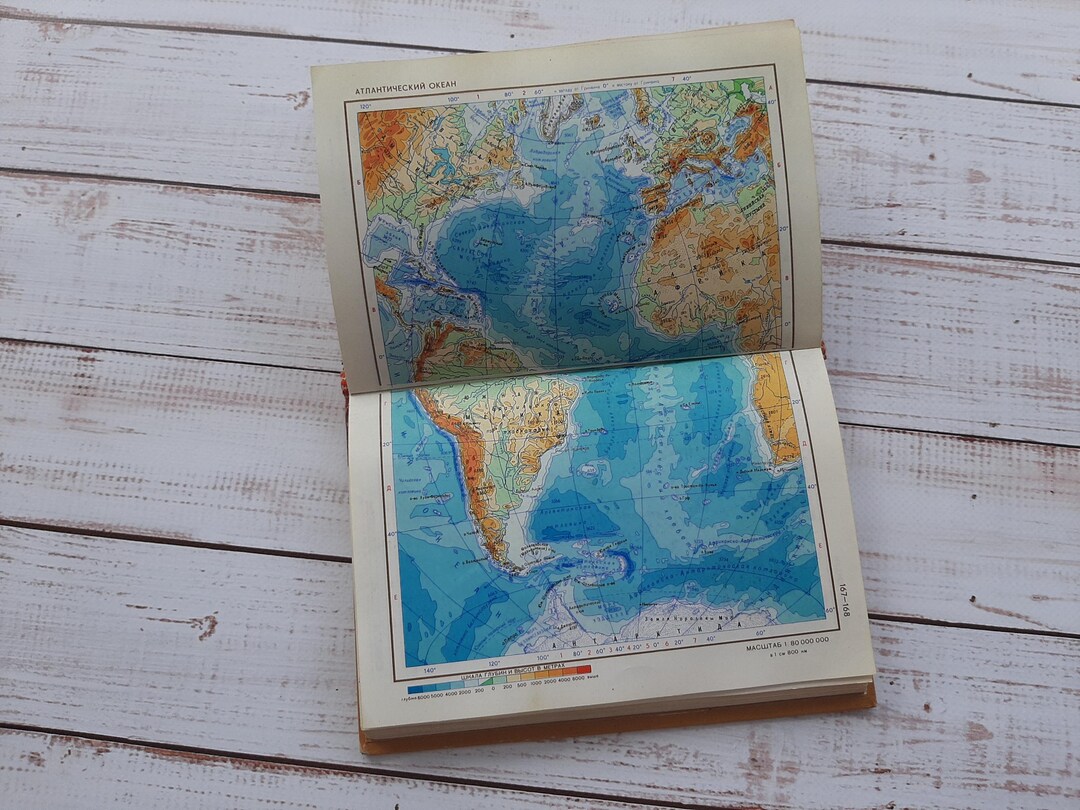 Vintage Atlas of the World - Old Soviet World Map Europe, America ...