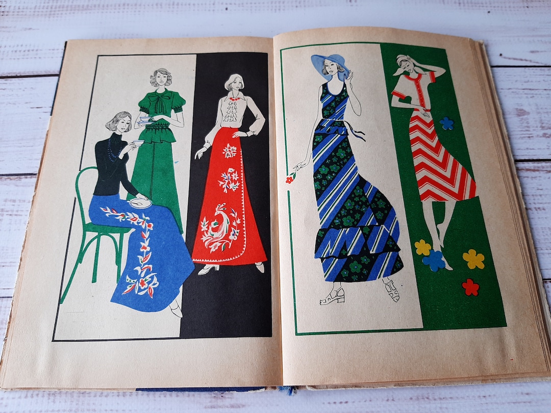 Vintage Sewing Book 80s Illustrated Book of Sewing Dress Patterns ...