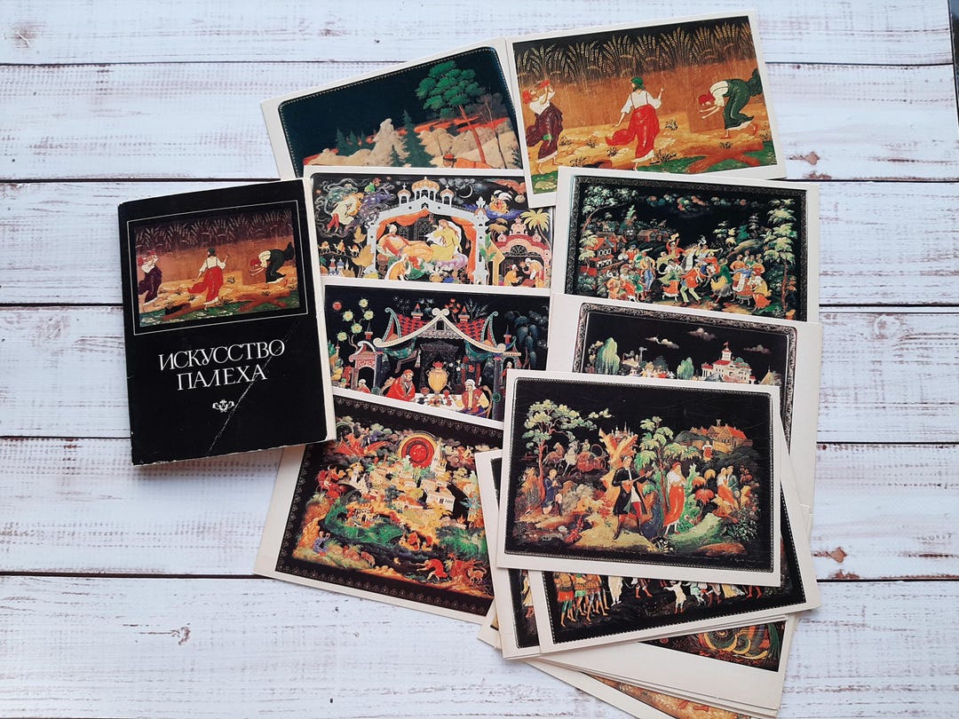 Vintage Soviet Palekh Post Cards Set of 16 - Russian Folk Art ...