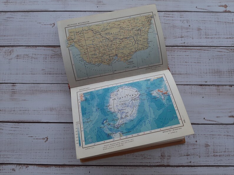 Vintage Atlas of the World - Old Soviet World Map Europe, America ...