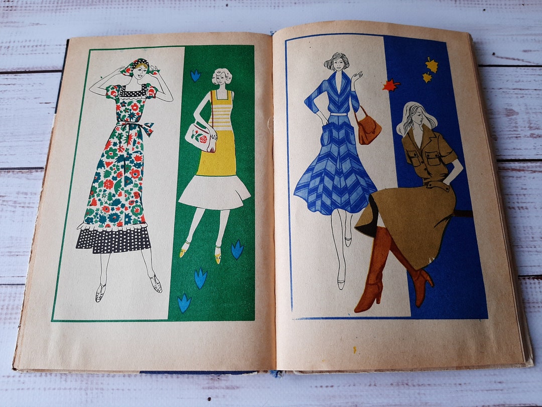 Vintage Sewing Book 80s Illustrated Book of Sewing Dress Patterns ...