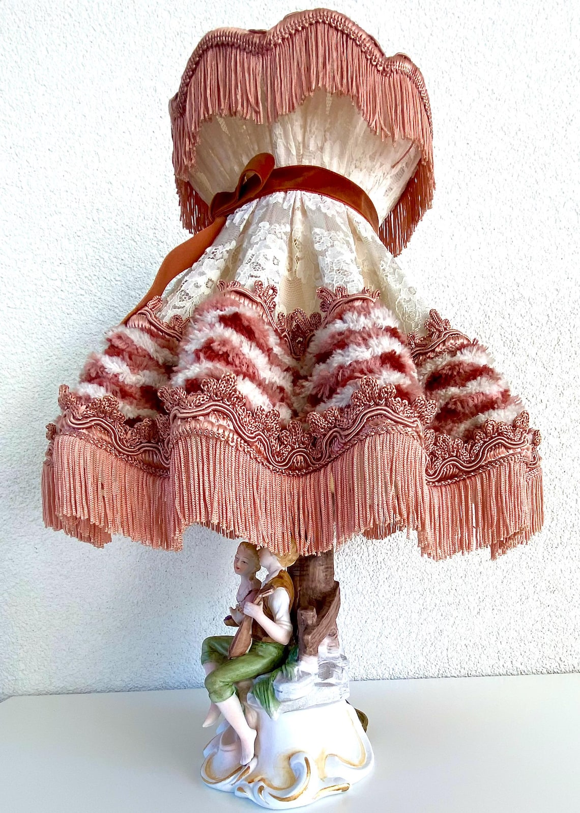 Adorable Vintage Italian Porcelain Figurine Table Lamp With Original ...
