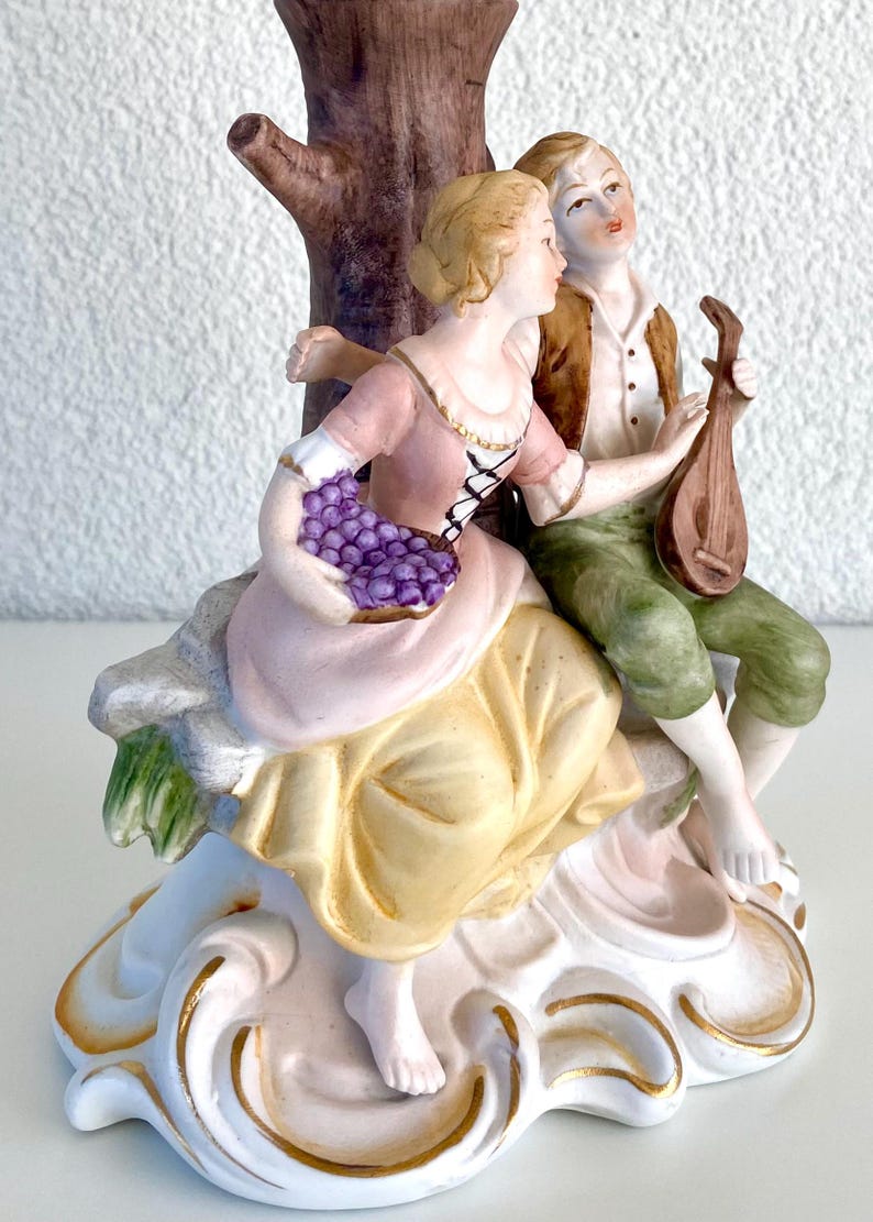 Adorable Vintage Italian Porcelain Figurine Table Lamp With Original ...