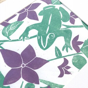 Frog Lino Print, Linocut, Wall Print, Original Print, Hand Printed, A4 ...