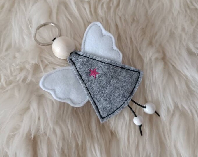 Angel With Star, Pocket Dangler, Gift Ring, Key Ring Made of Felt - Etsy