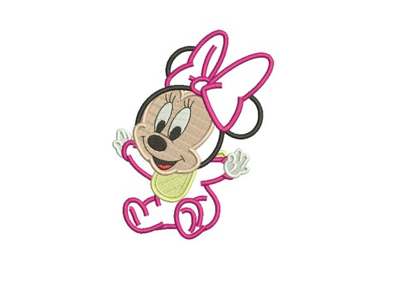 Minnie Mouse Baby Adorable Applique Embroidery Design - Etsy