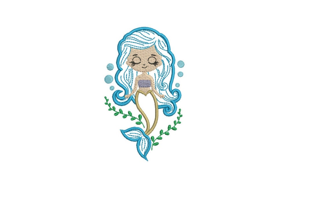 Mermaid Embroidery Design Embroidery Machine Instant Download - Etsy