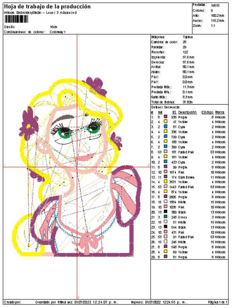 Rapunzel Tangled Embroidery Designs Embroidery Machine - Etsy